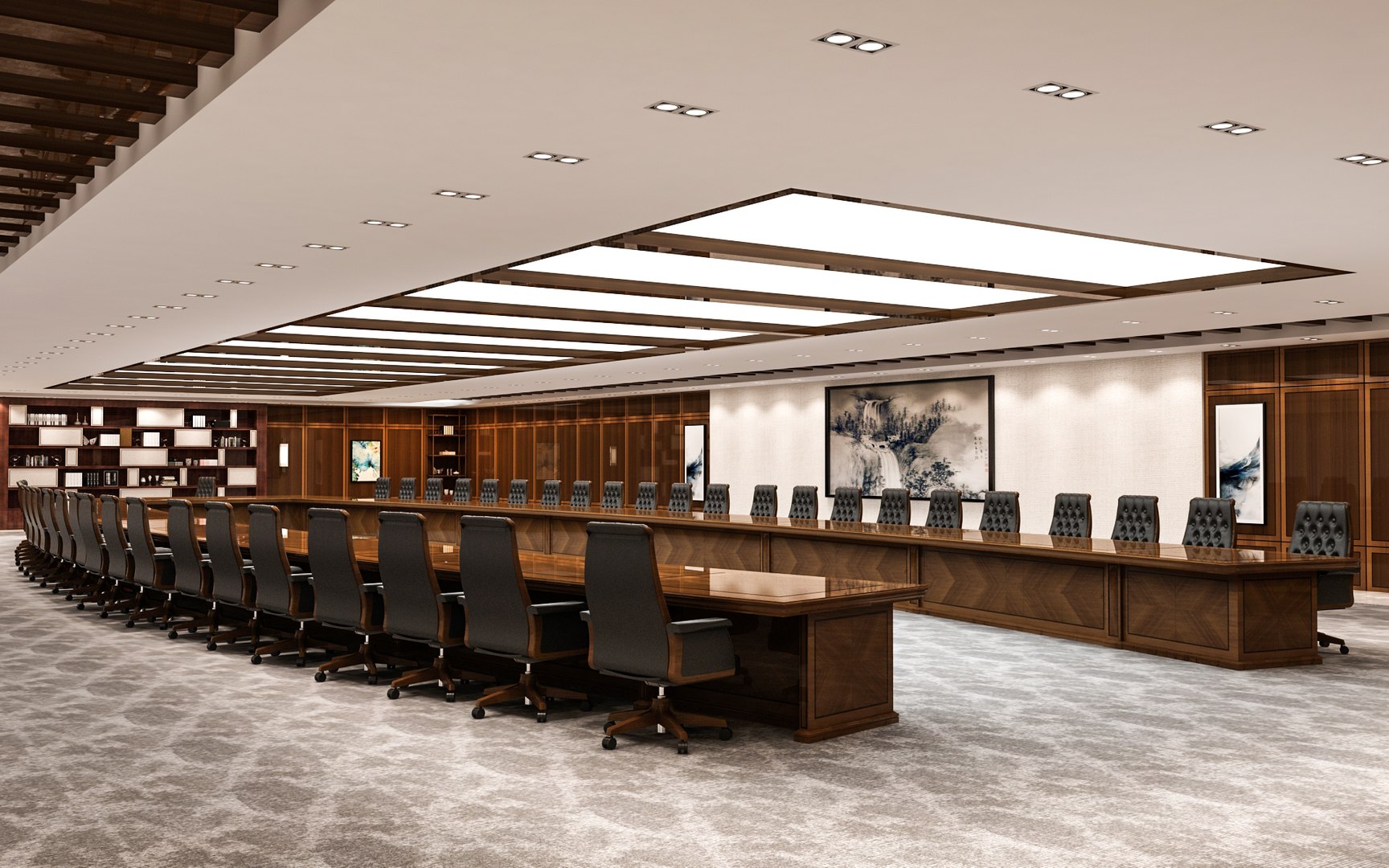 Executive Boardroom Meeting Space 3D Model - TurboSquid 2190043