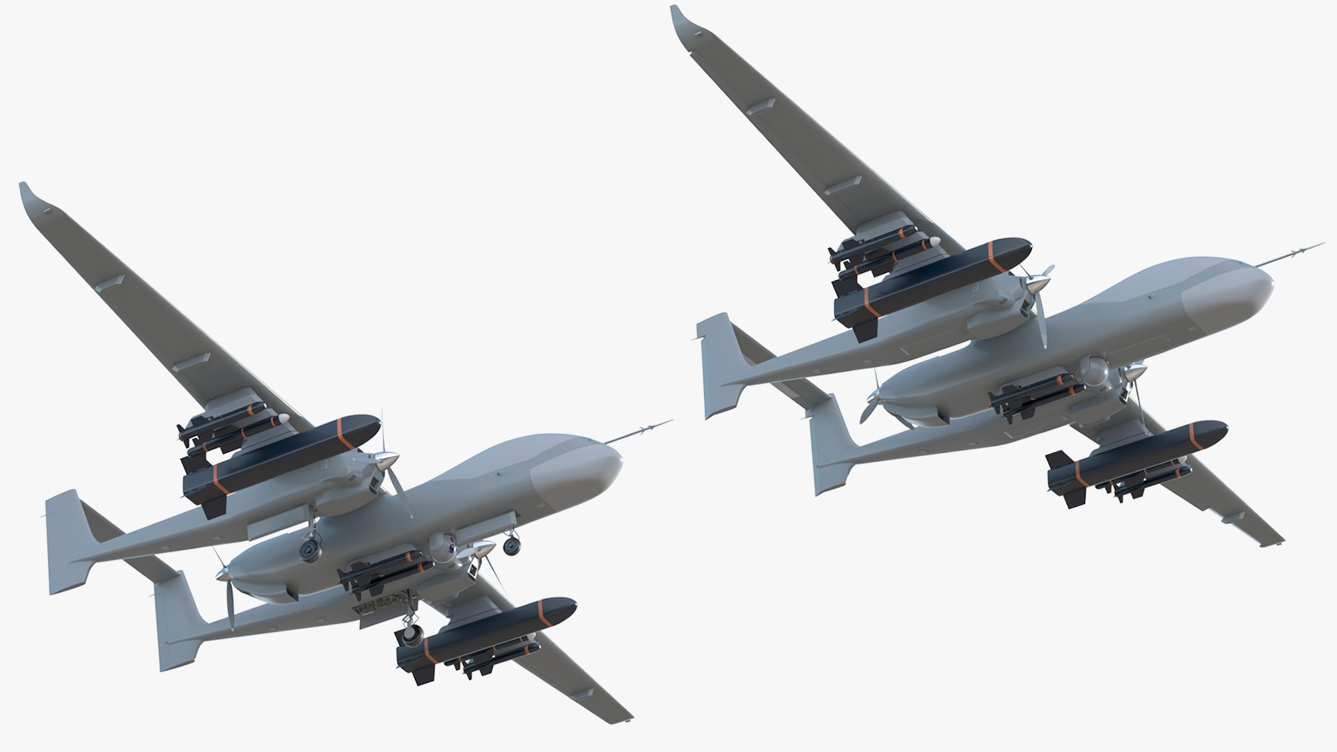 3D Twin-Boom Unmanned Combat Aerial Vehicle Rigged - TurboSquid 2055963
