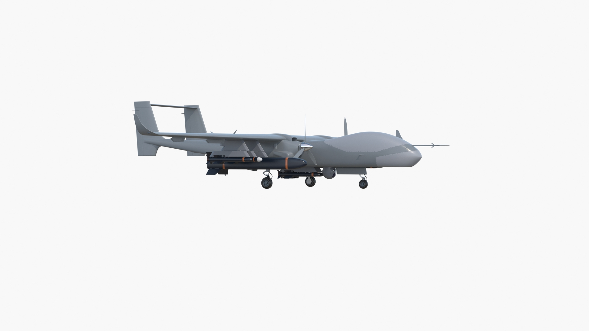 3D Twin-Boom Unmanned Combat Aerial Vehicle Rigged - TurboSquid 2055963