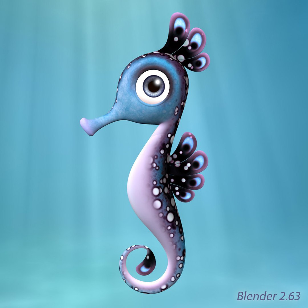 3d Cartoon Seahorse