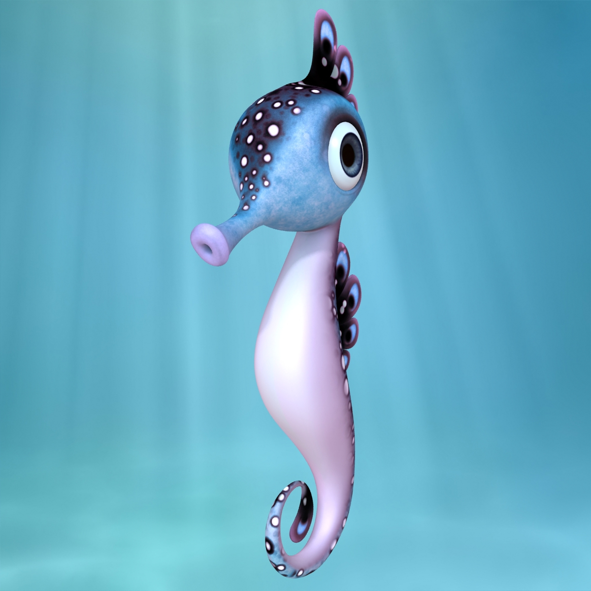 3d cartoon seahorse