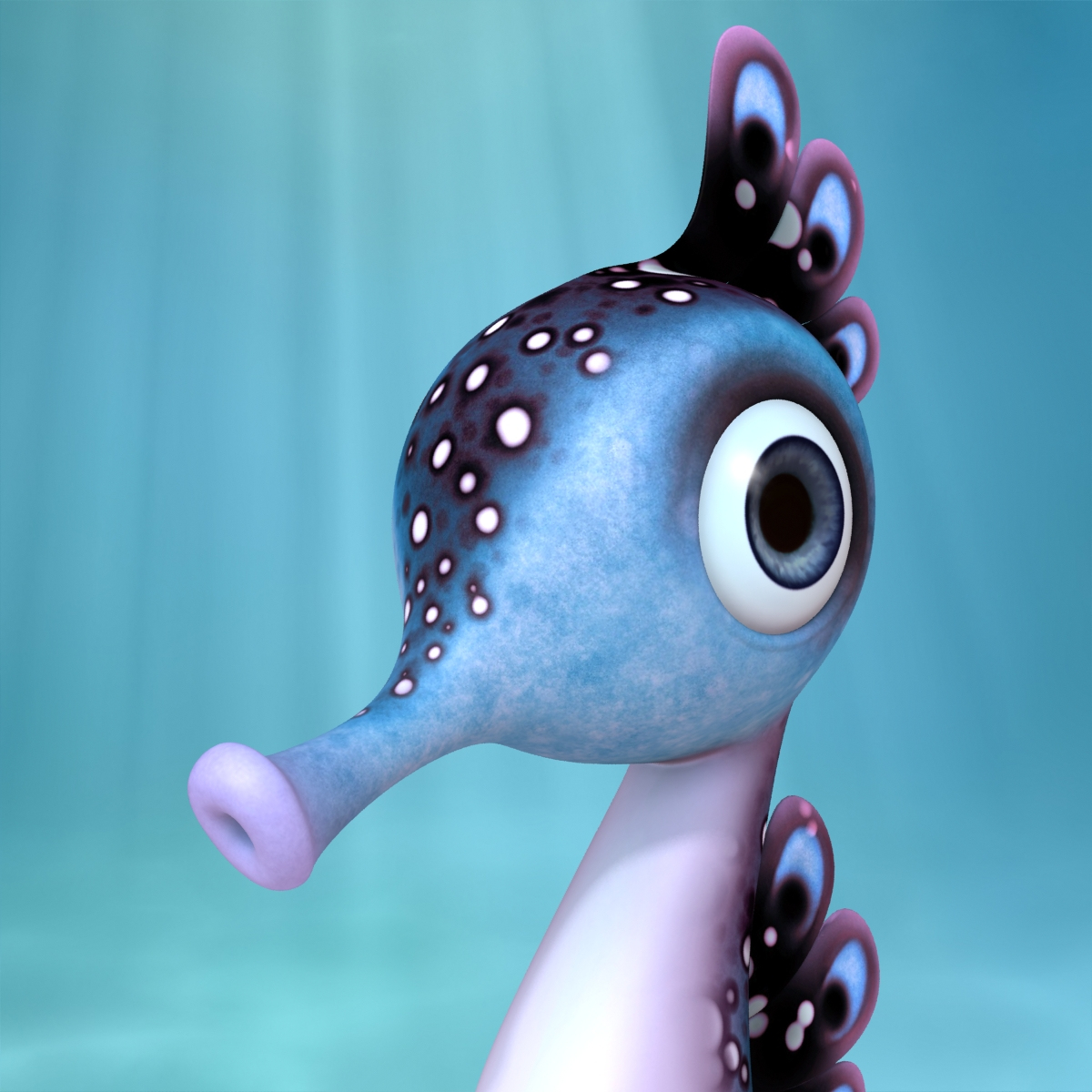 3d cartoon seahorse