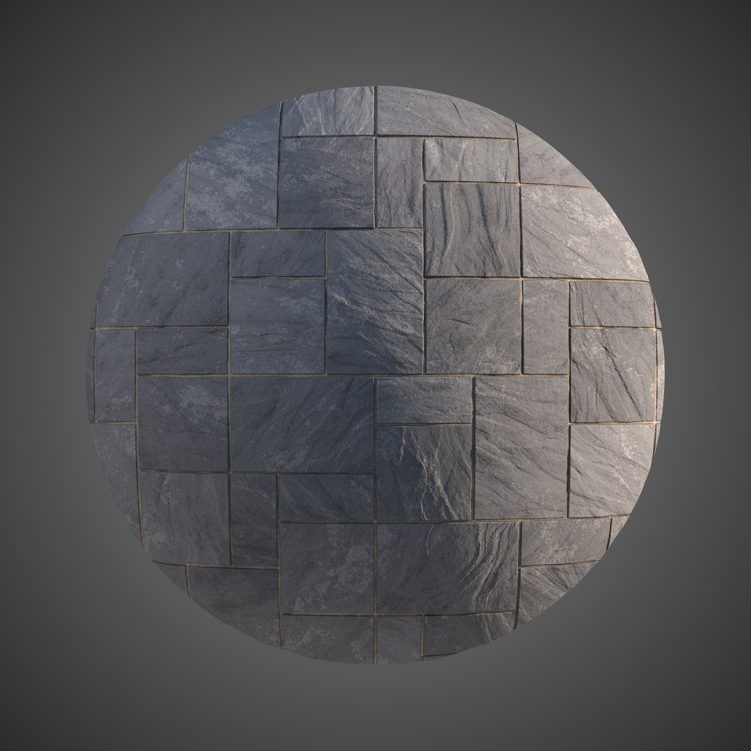 3D Model 8K Large Area Natural Stone Pavers 01 - 6 Variations ...