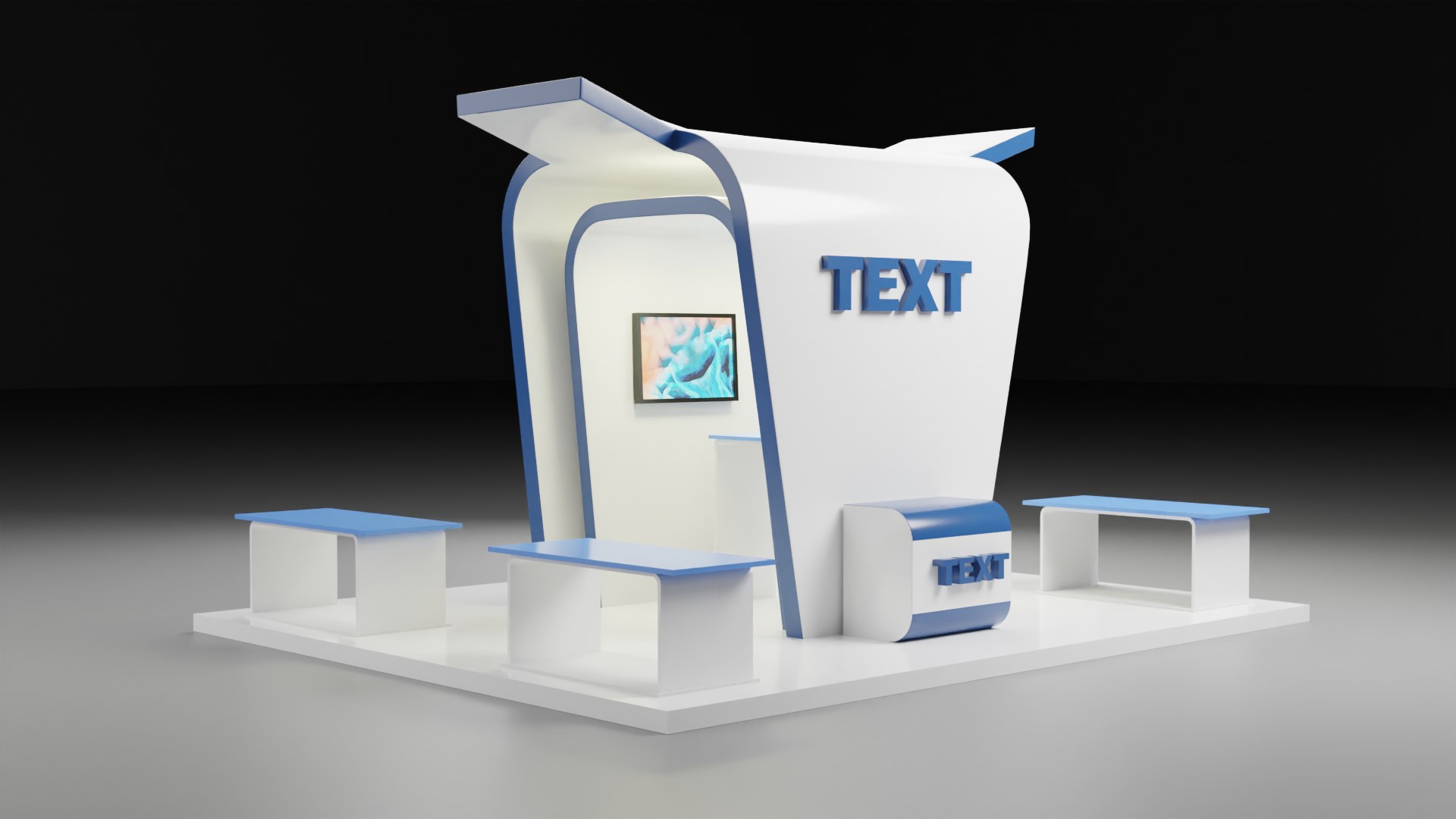 Modern Exhibition Booth Design 3D Model - TurboSquid 2301084