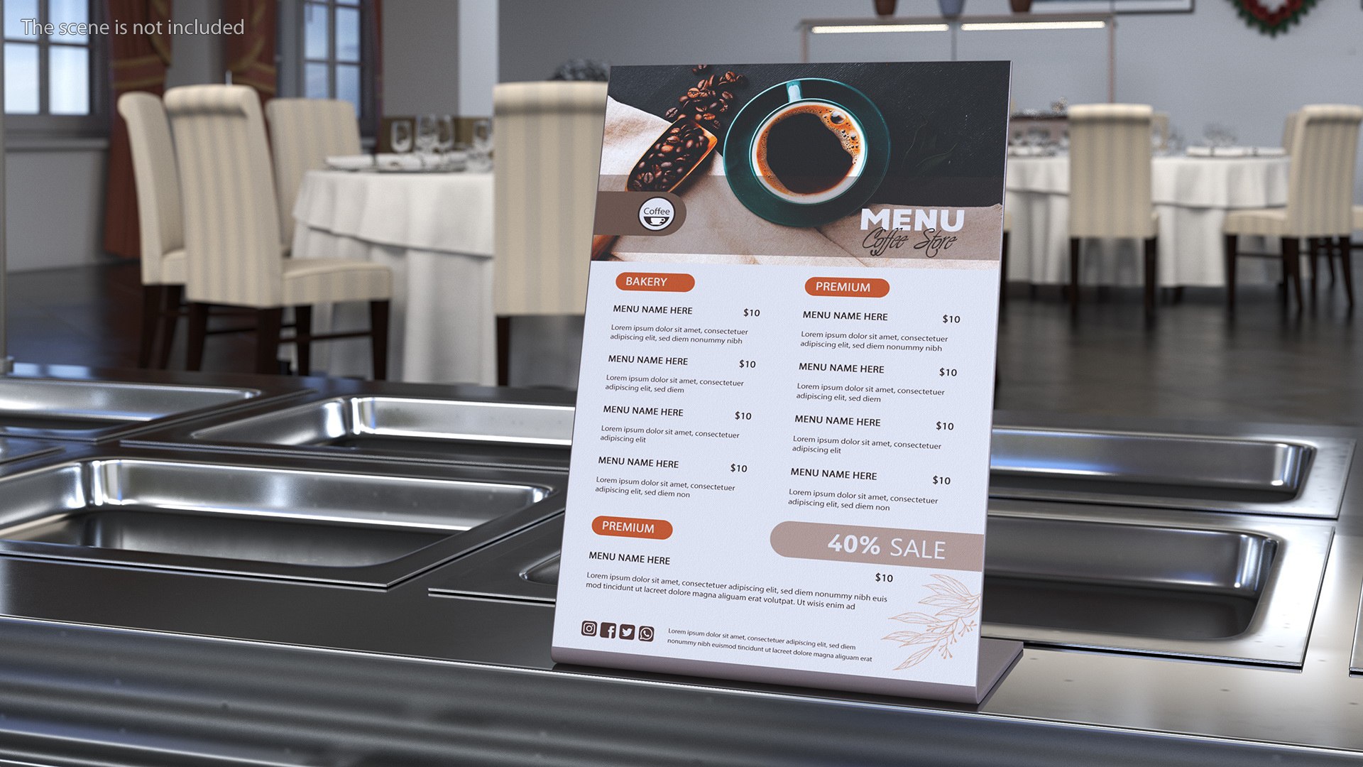 3D Chalkboard Signs Restaurant White Model - TurboSquid 2139363