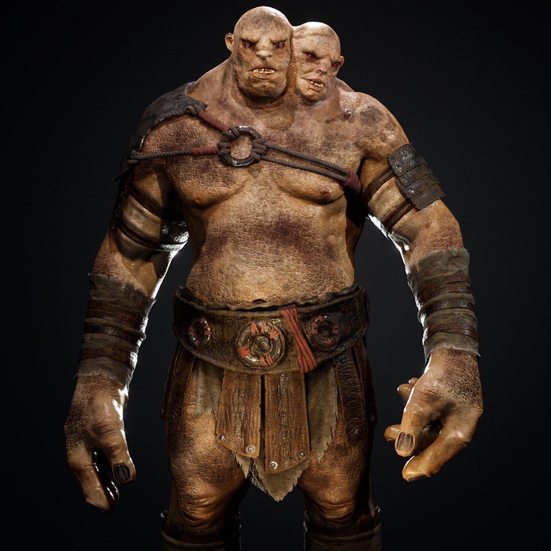 Two Headed Troll 3D - TurboSquid 2349336