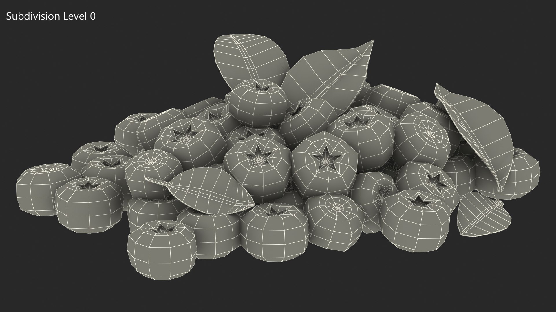 3D Bunch of Garden Ripe Blueberries - TurboSquid 2073106