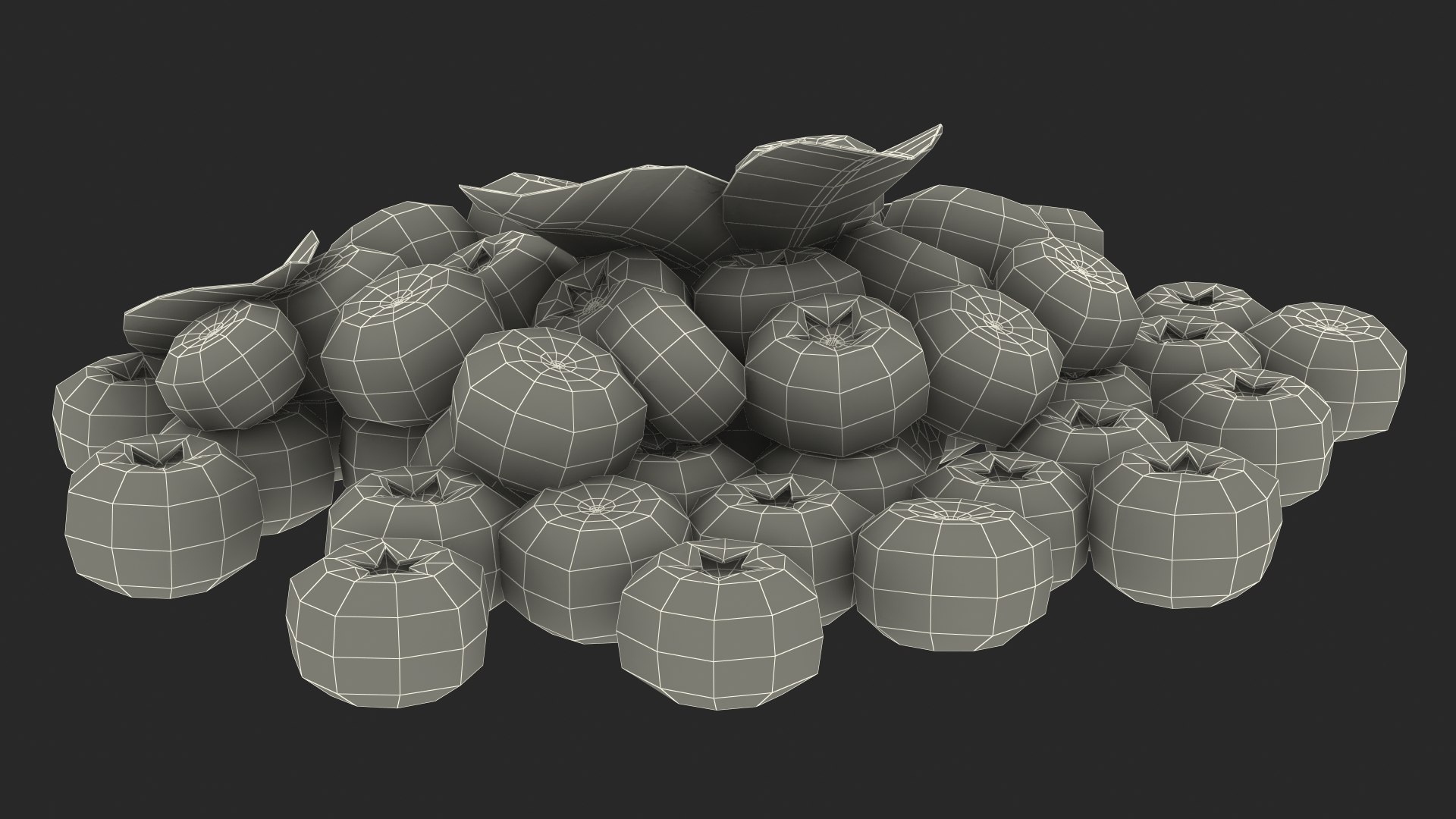 3D Bunch of Garden Ripe Blueberries - TurboSquid 2073106