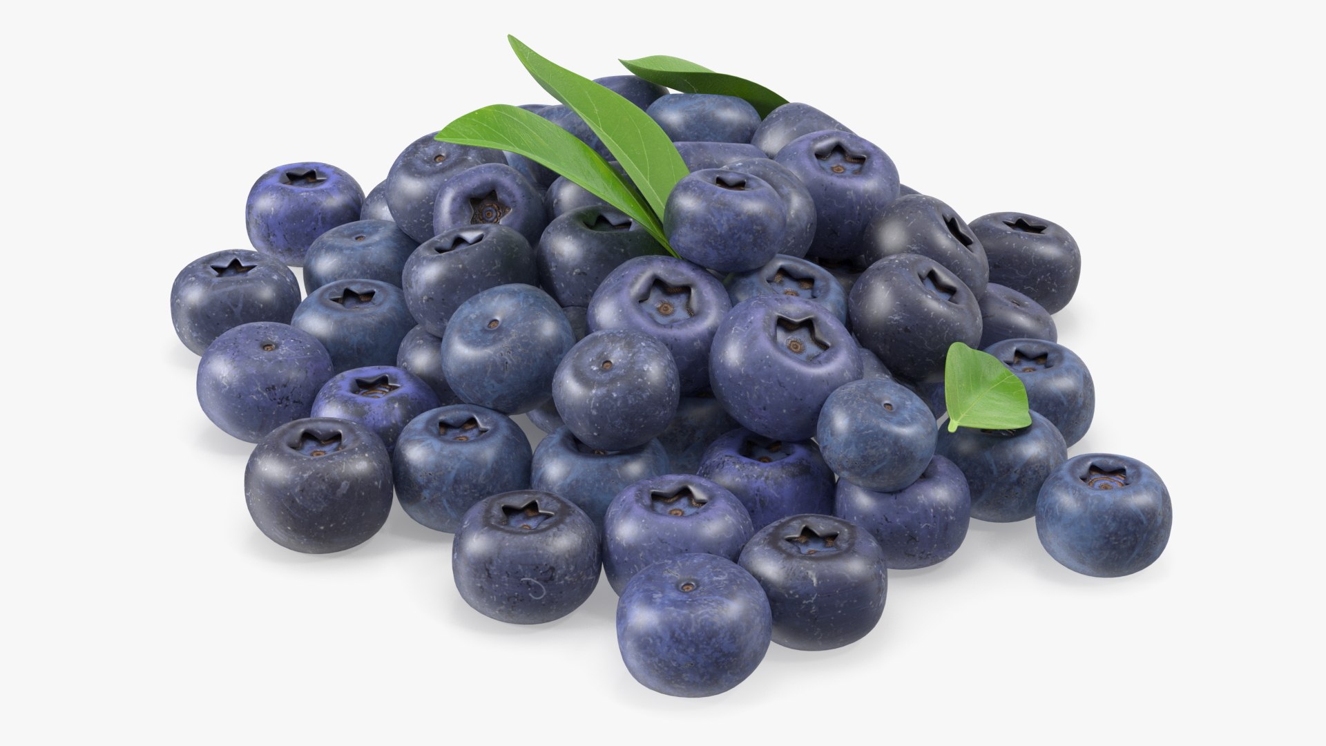 3D Bunch Of Garden Ripe Blueberries - TurboSquid 2073106