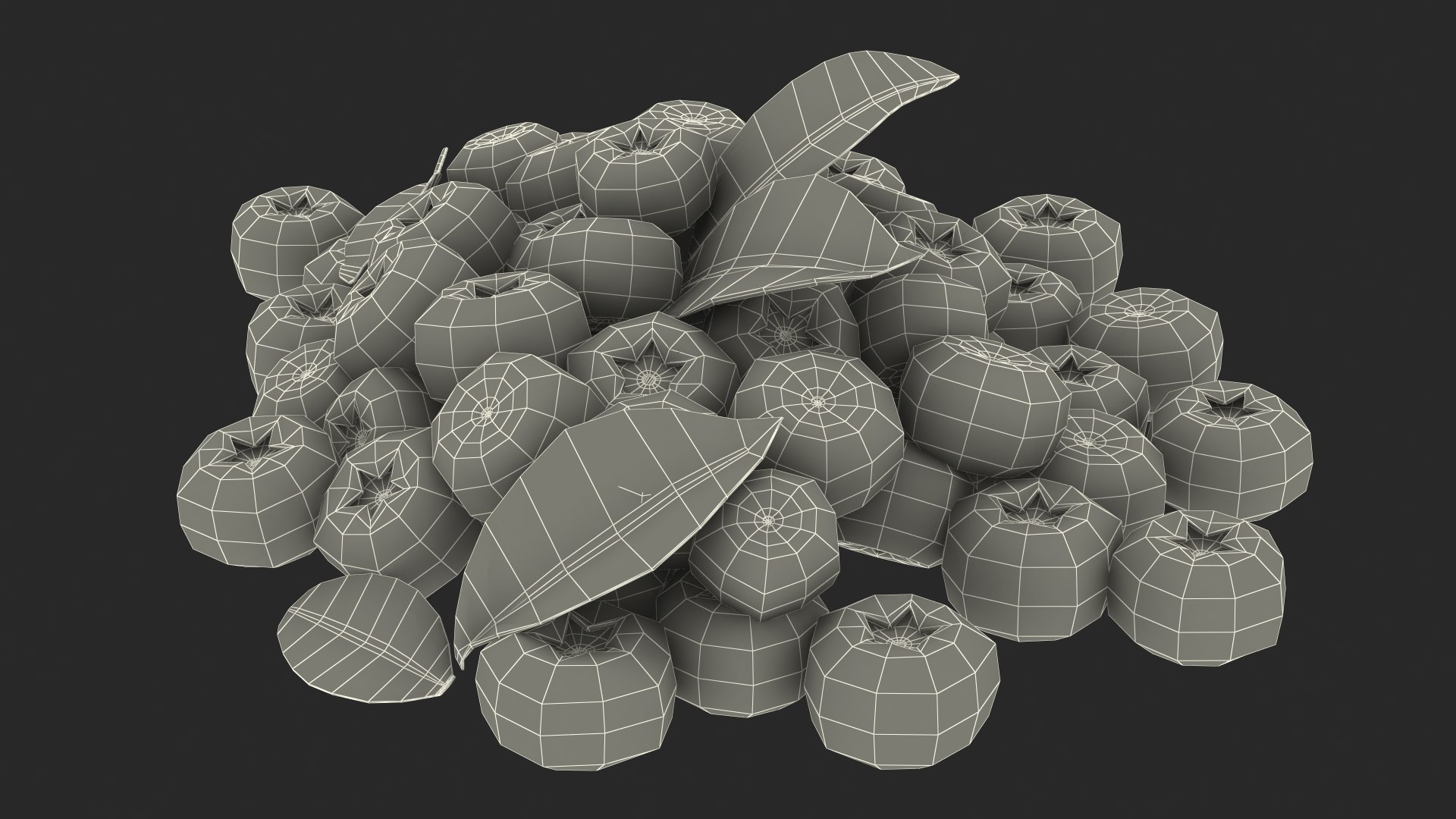 3D Bunch of Garden Ripe Blueberries - TurboSquid 2073106