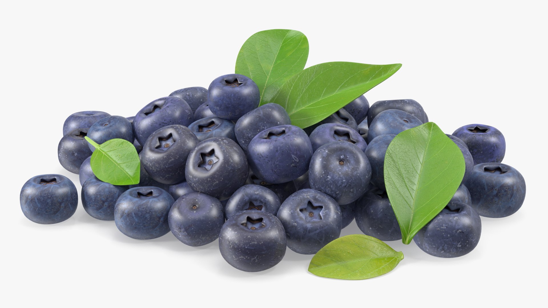 3D Bunch of Garden Ripe Blueberries - TurboSquid 2073106