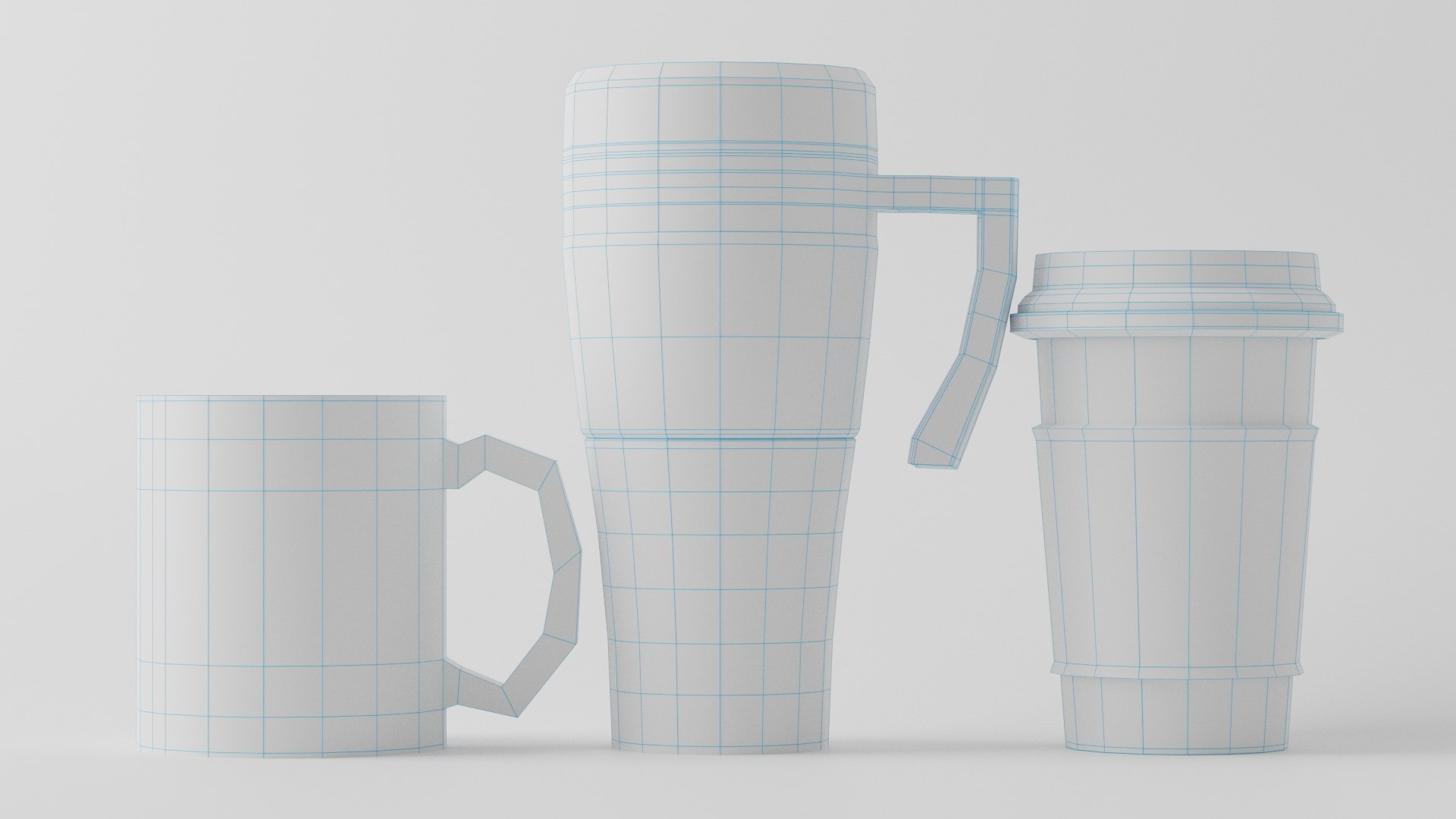 Set Of Coffee Cups 3D Model - TurboSquid 2051350