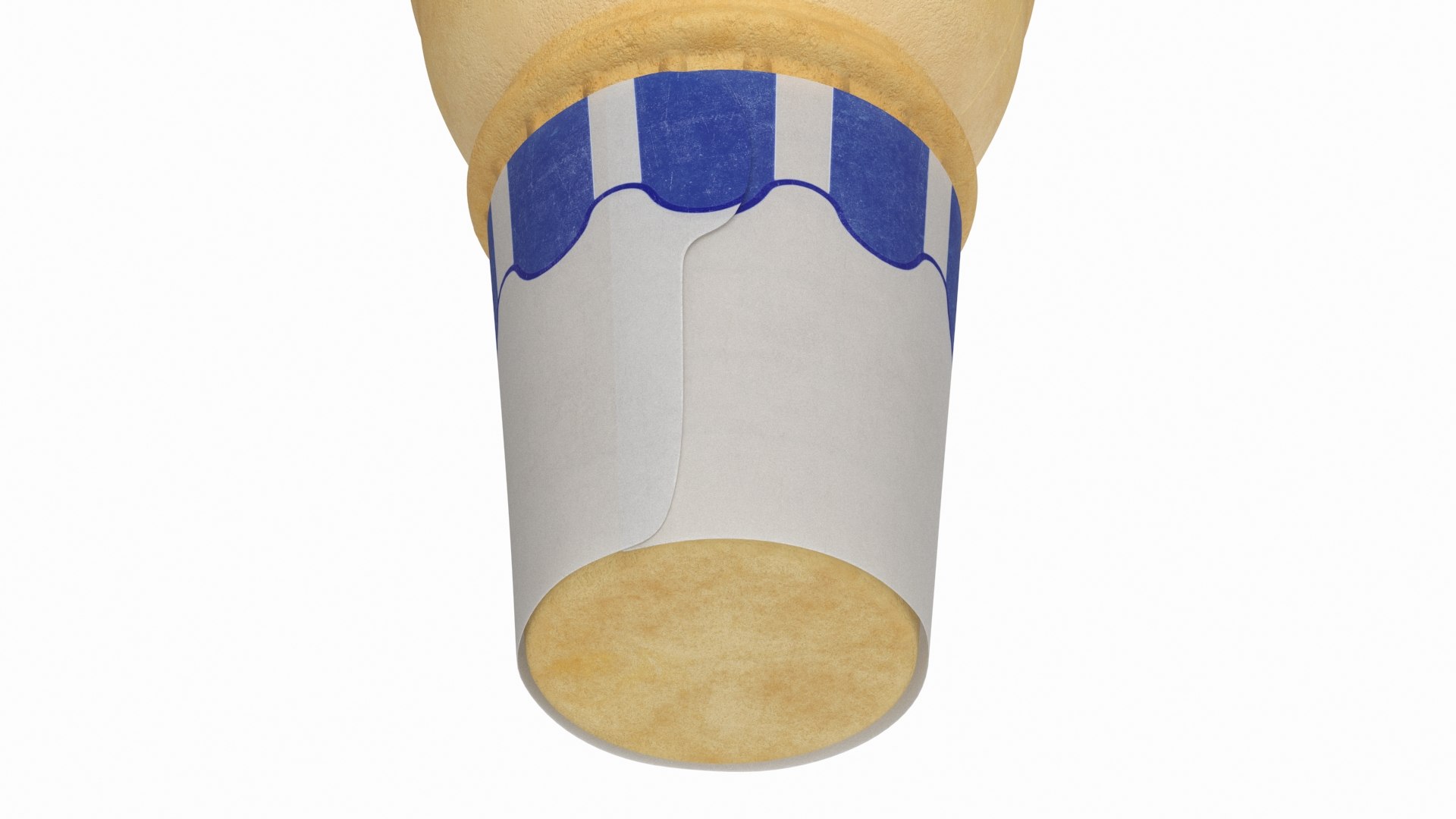 3D Model Swirl Vanilla Ice Cream In Crunchy Cone Caramel Topped ...