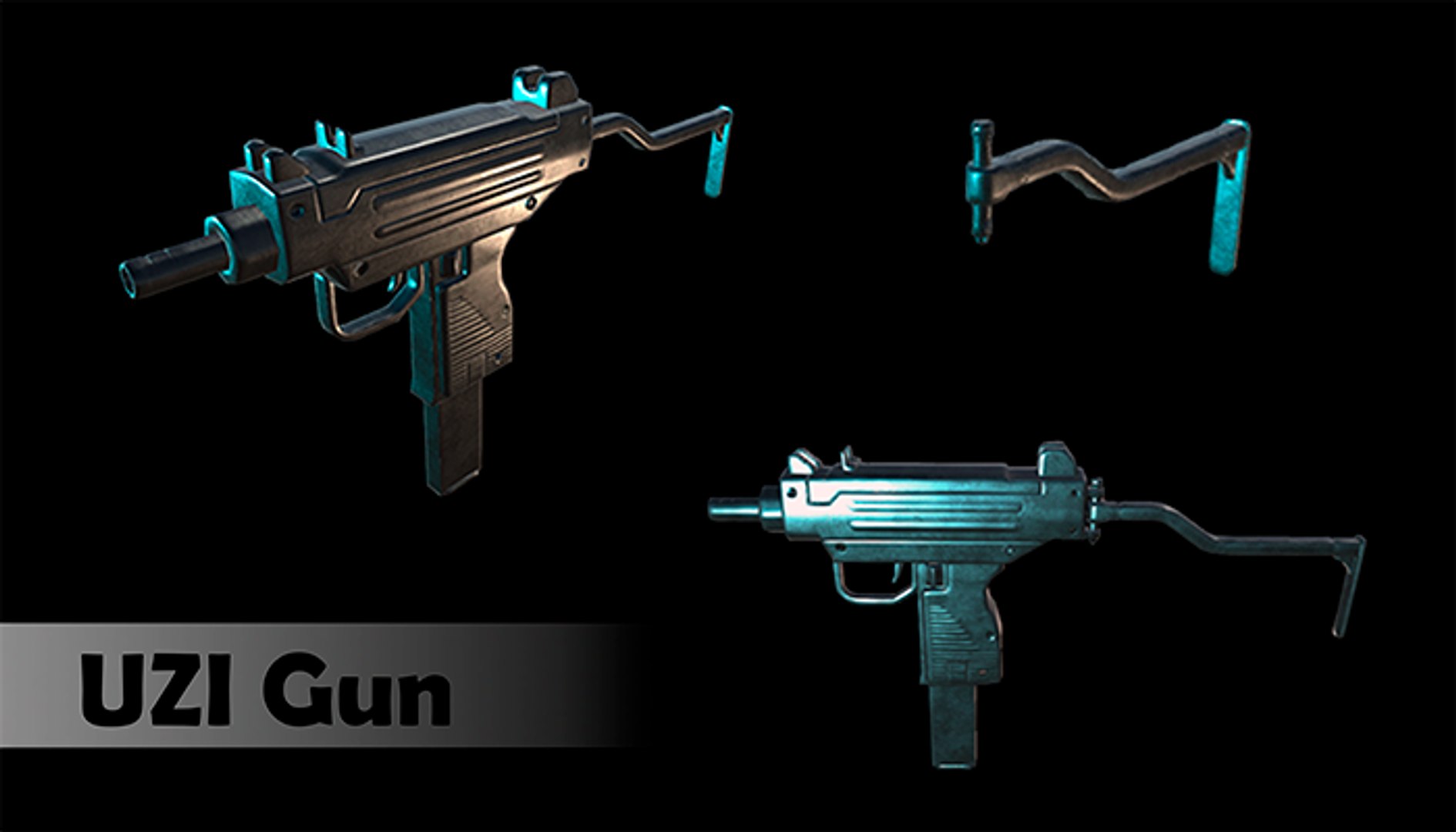 3D uzi gun model - TurboSquid 1301413