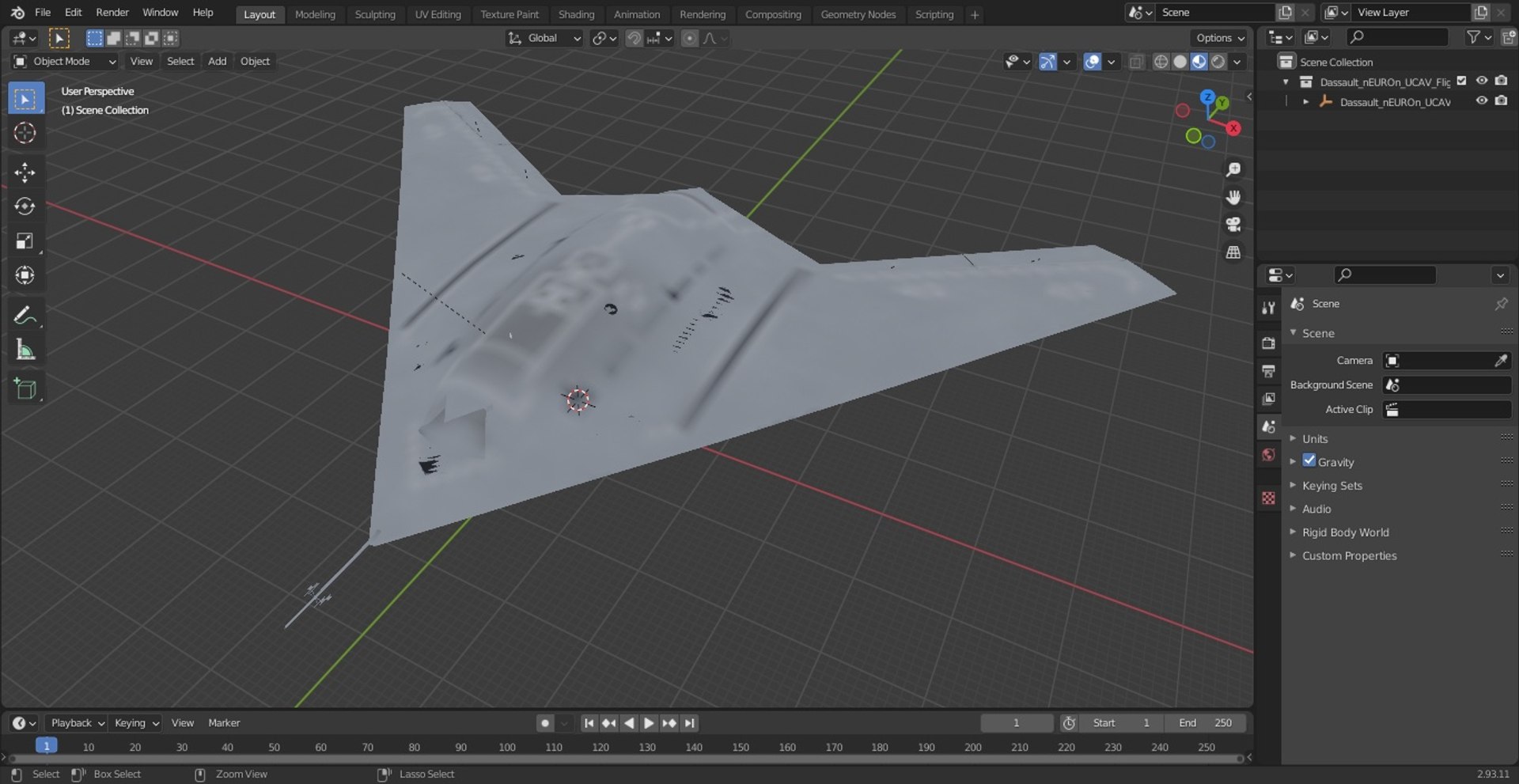 Dassault NEUROn UCAV Flight 3D Model - TurboSquid 1987206