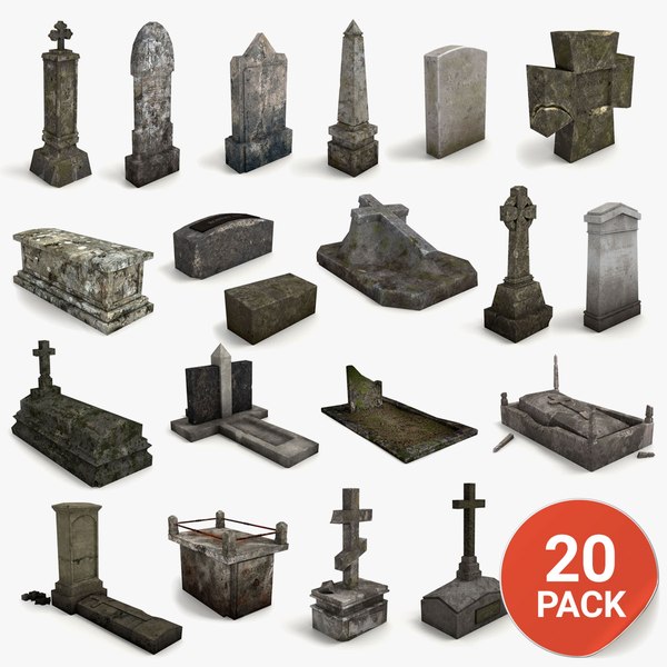 3d stone grave gravestone