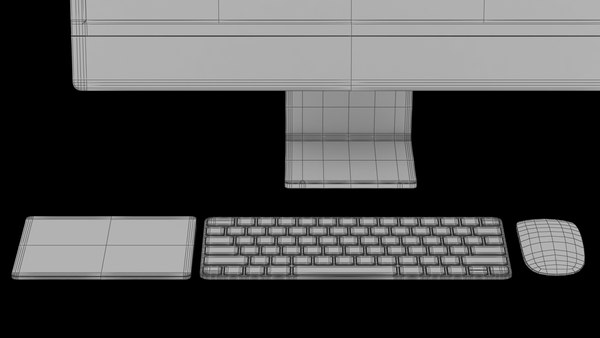 modelo 3d iMac de 24 pulgadas 2021 morado con teclado, mouse y trackpad ...