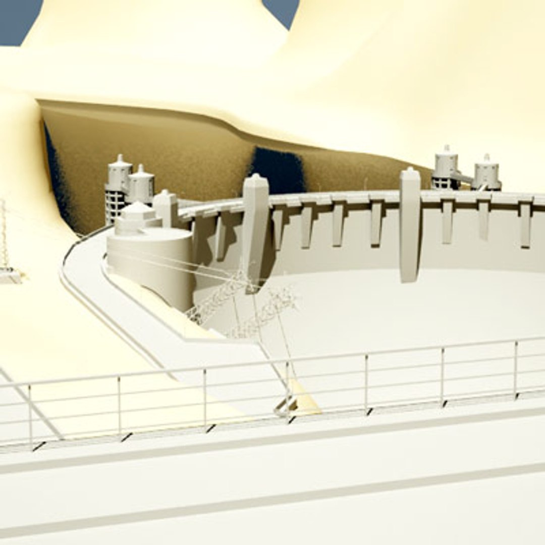 Dam Hydroelectric Electric 3d Model
