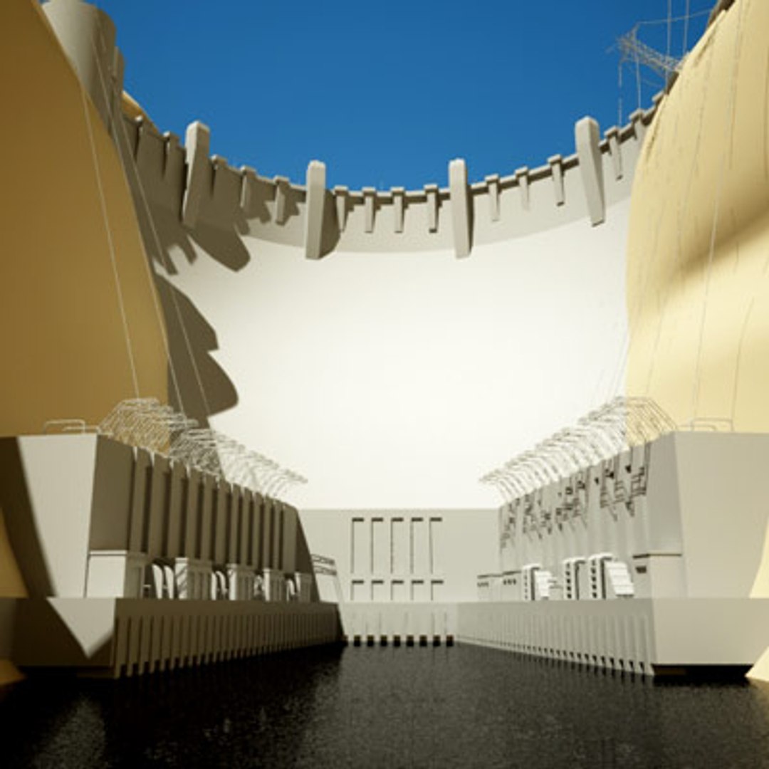Dam Hydroelectric Electric 3d Model