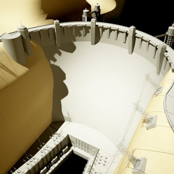 dam hydroelectric electric 3d model