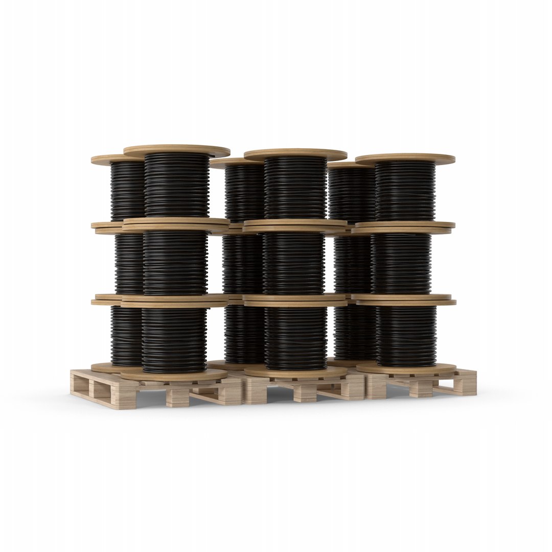 Cable Reel Drums On Pallet 3D Model - TurboSquid 1990001