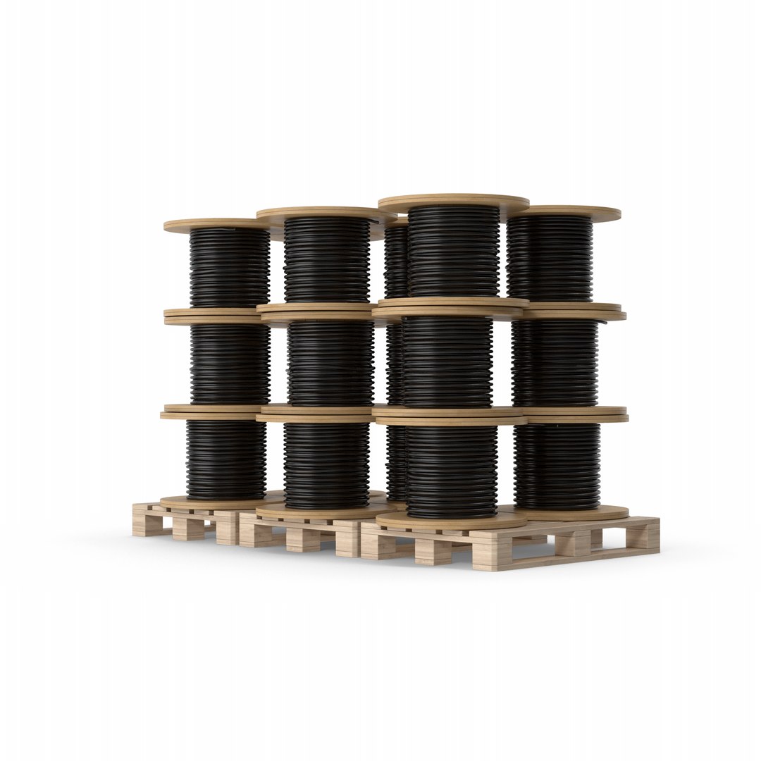 Cable Reel Drums On Pallet 3D Model - TurboSquid 1990001
