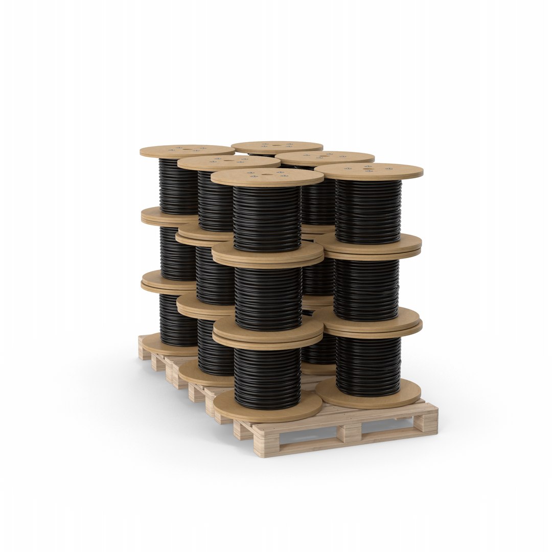 Cable Reel Drums On Pallet 3D Model - TurboSquid 1990001