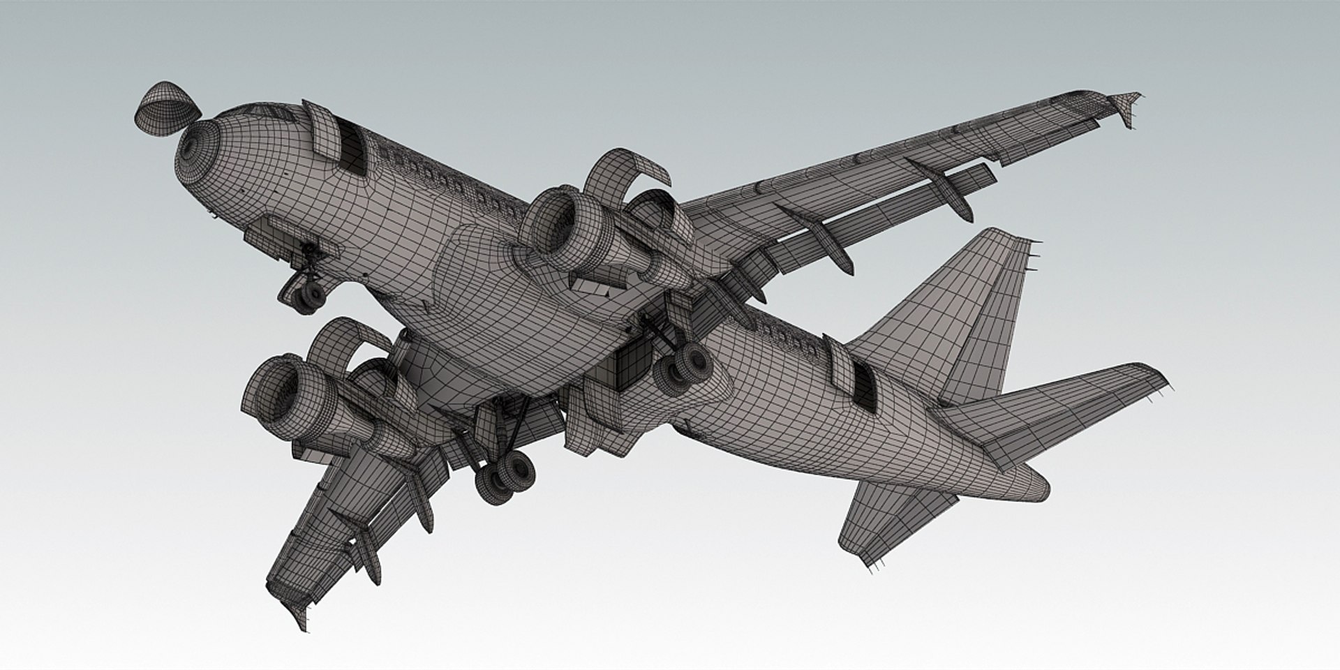 3d model of a318-100 plane generic white