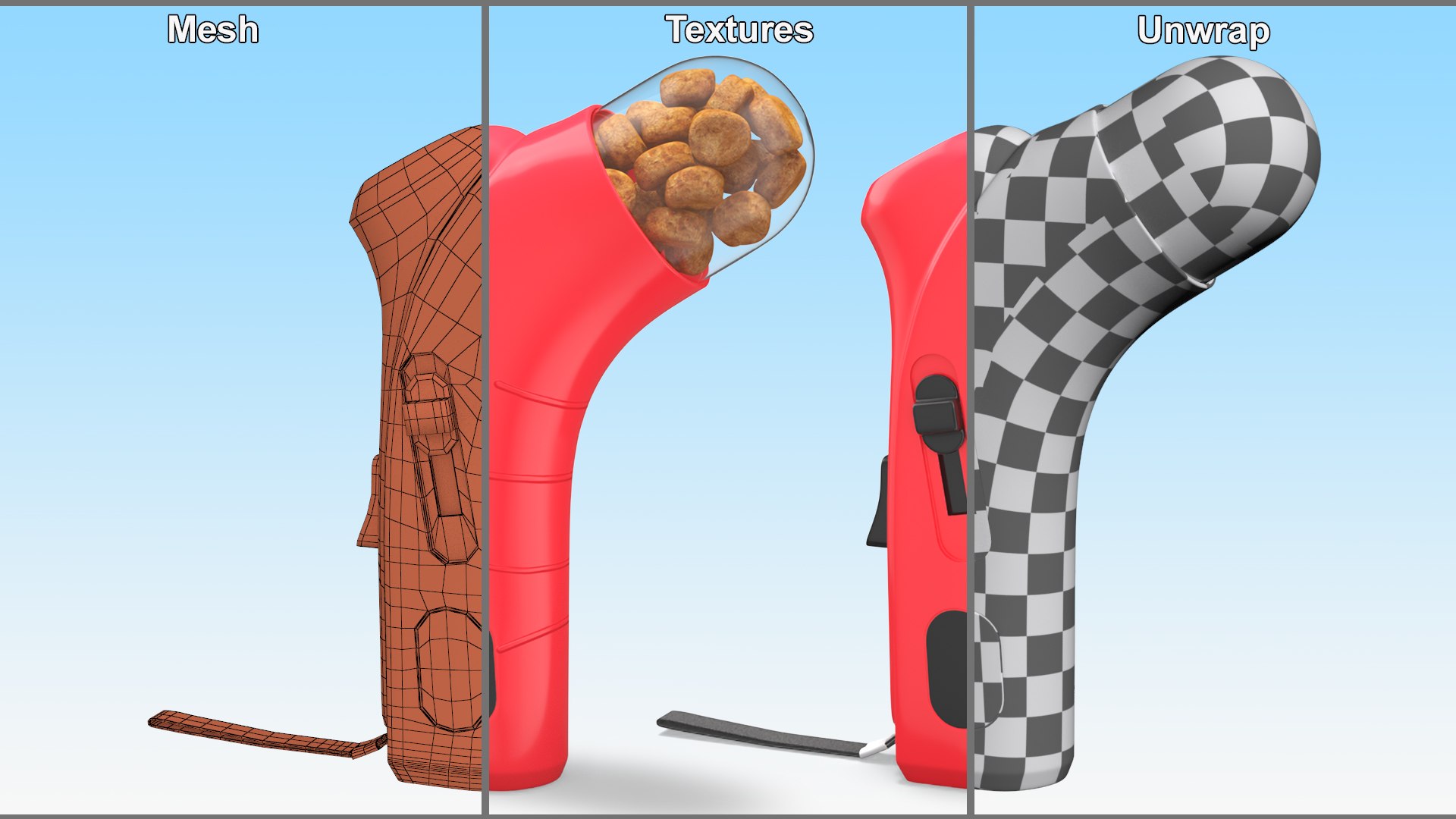 3D Puppy Snack Thrower Red With Food - TurboSquid 2197302