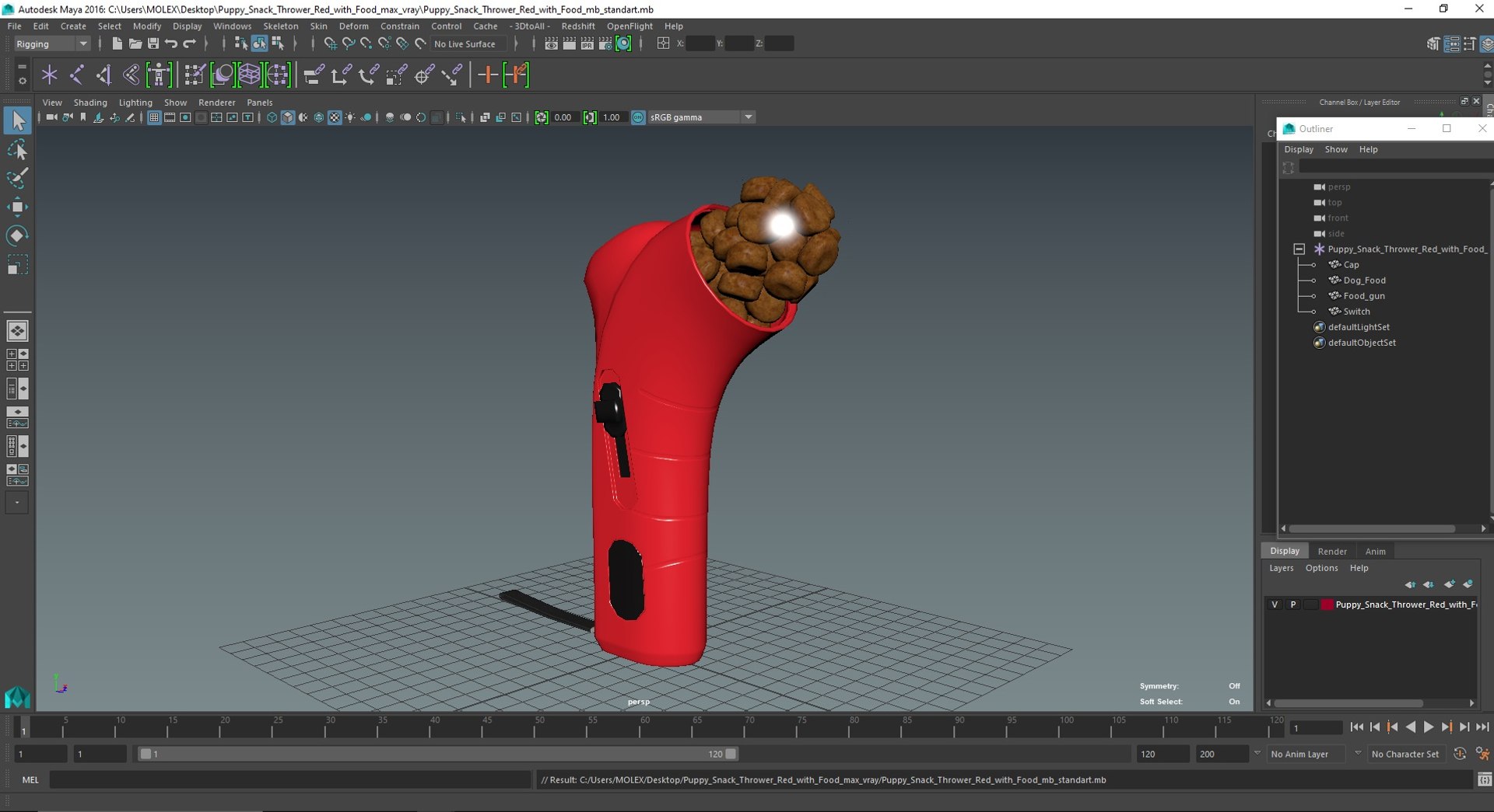 3D Puppy Snack Thrower Red With Food - TurboSquid 2197302