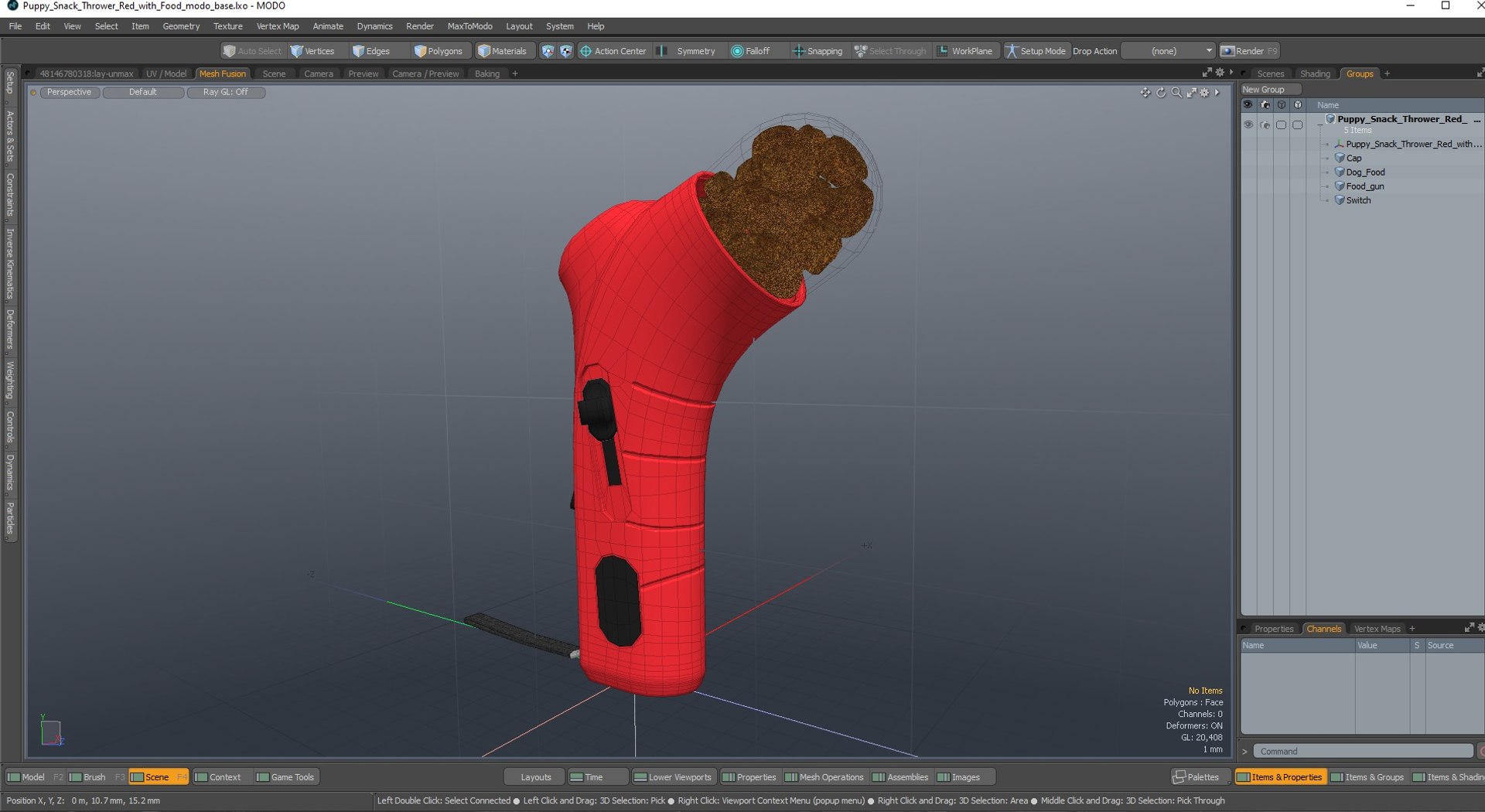 3D Puppy Snack Thrower Red With Food - TurboSquid 2197302