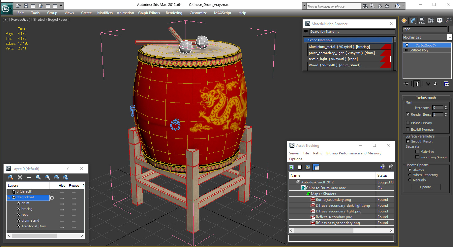 3D chinese drum model - TurboSquid 1370119