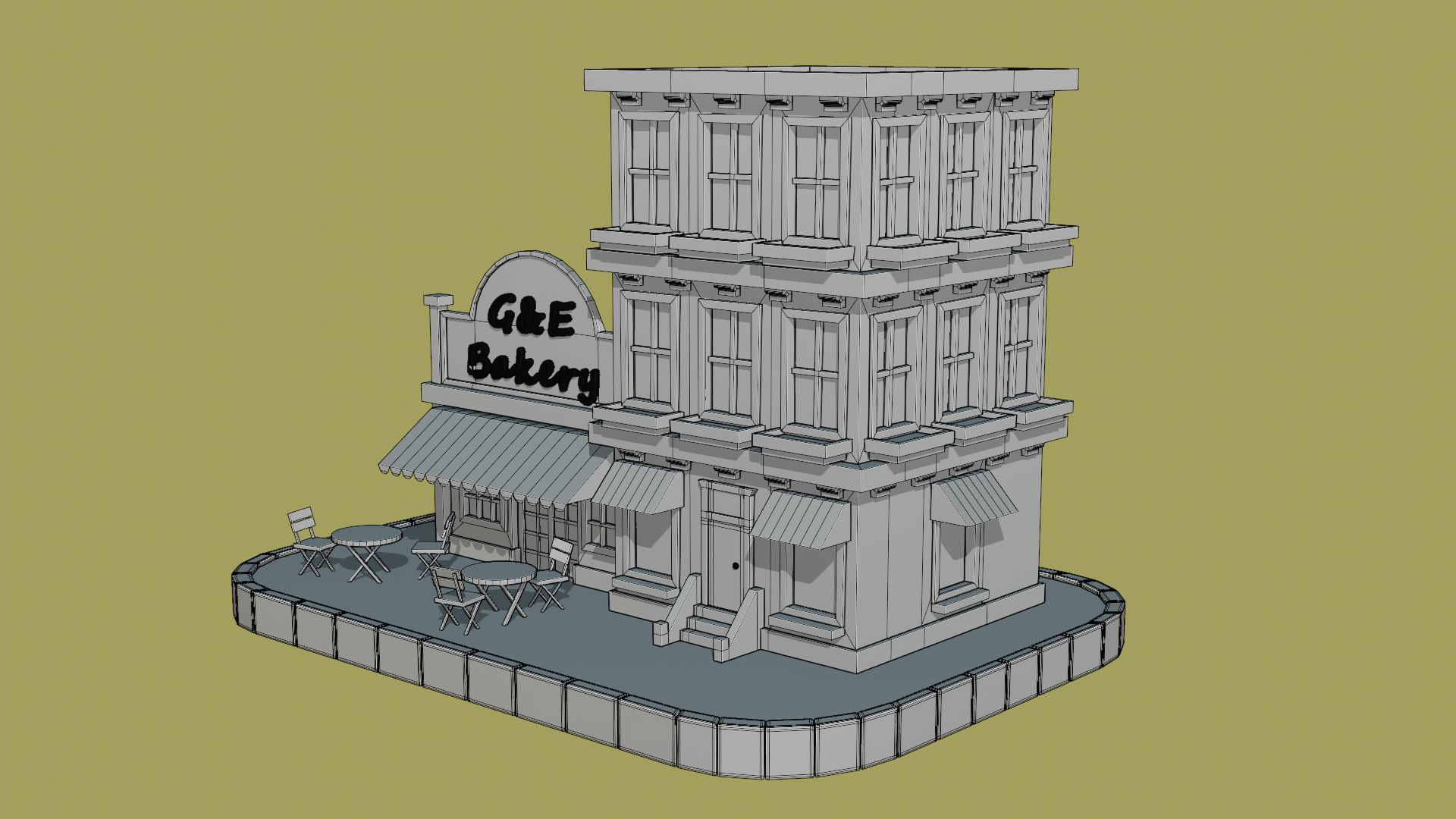 3D Stylized Apartment And Bakery Model - TurboSquid 1967097