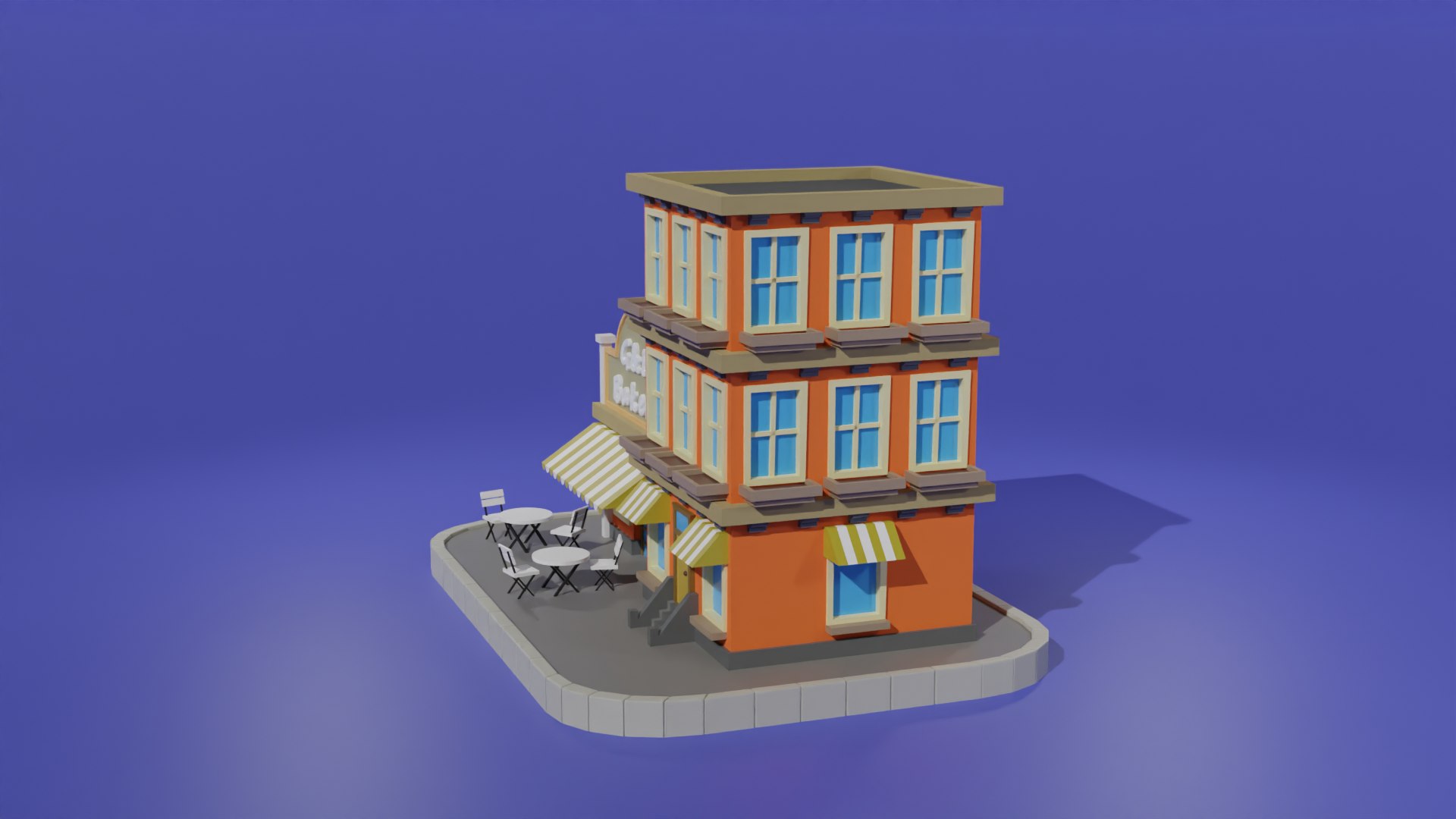 3D Stylized Apartment And Bakery Model - TurboSquid 1967097