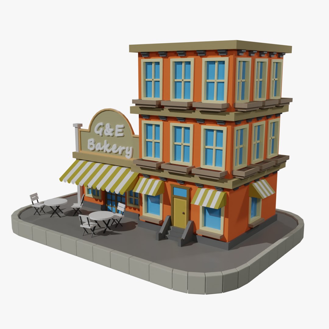 3D Stylized Apartment and Bakery model - TurboSquid 1967097