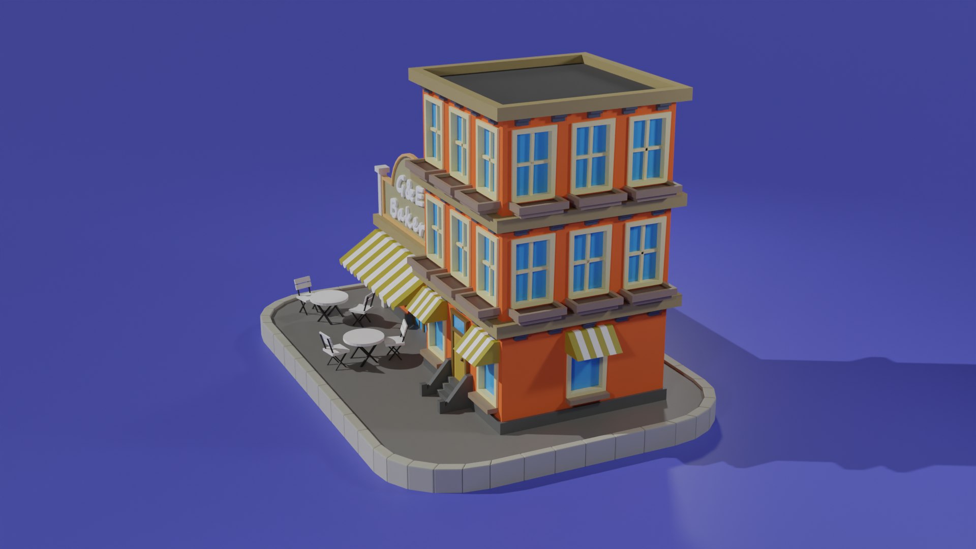 3D Stylized Apartment And Bakery Model - TurboSquid 1967097