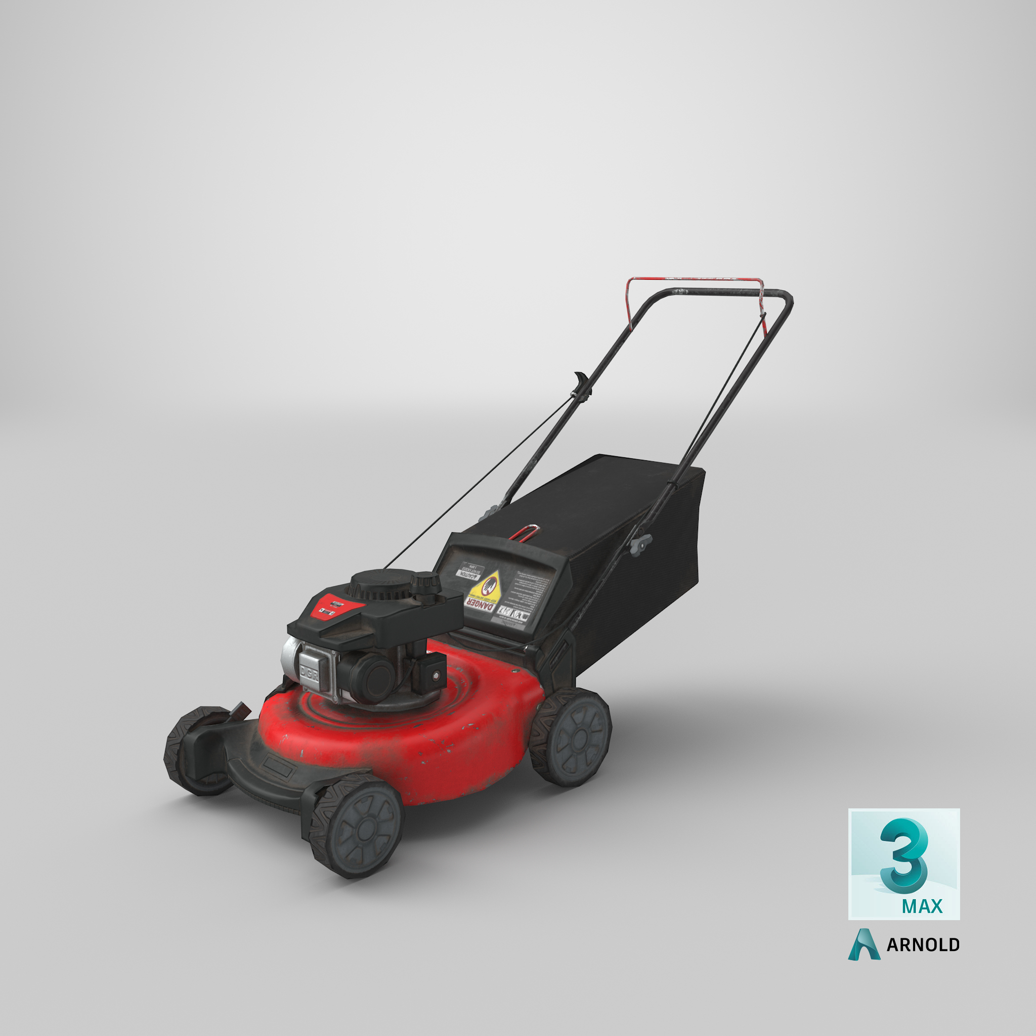 3D low-poly lawnmower lawn mower model - TurboSquid 1535347