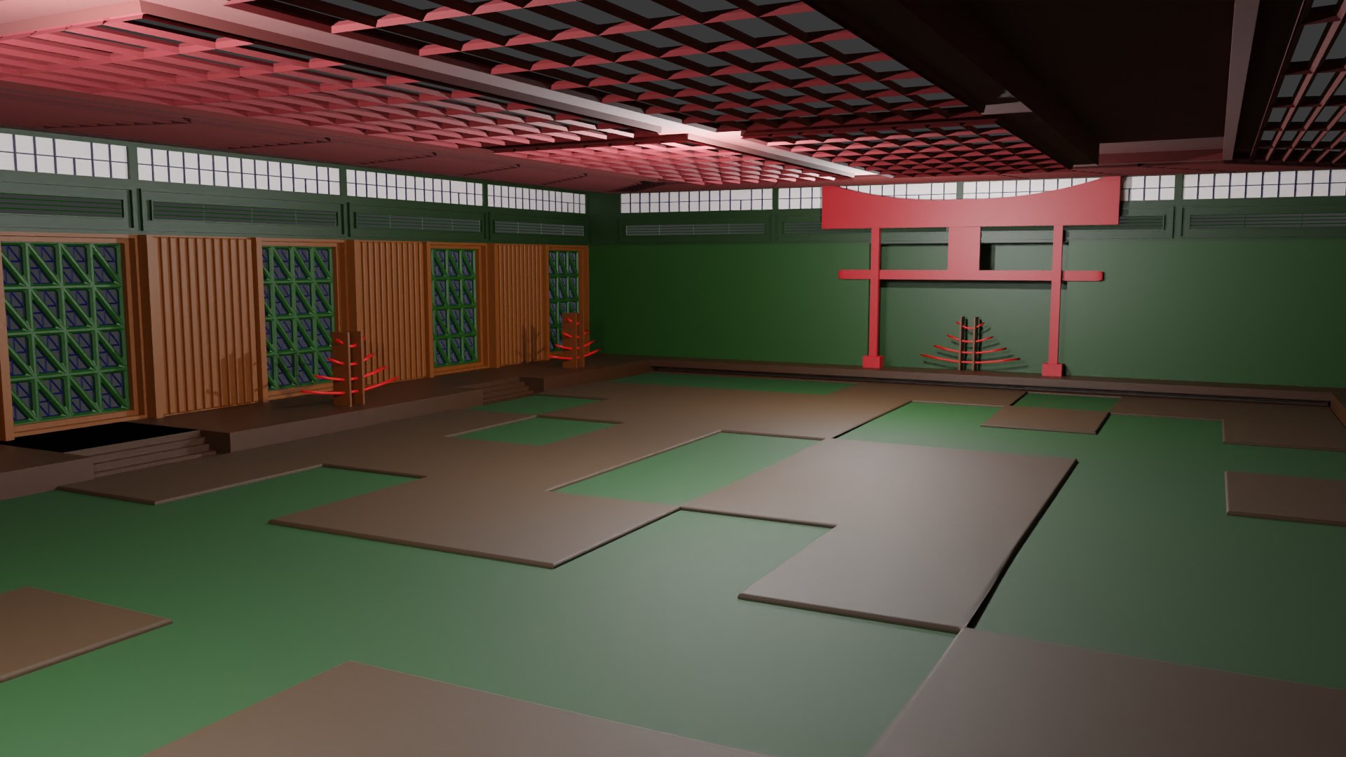 3D Dojo Fighting Hall - TurboSquid 2158010