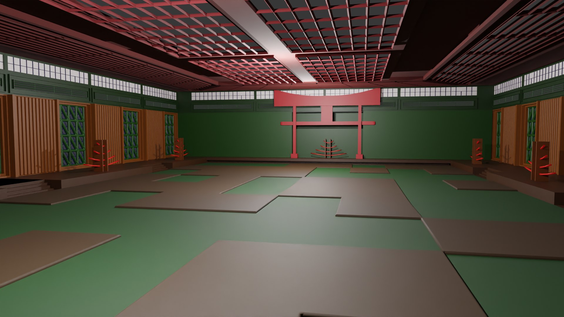 3D Dojo Fighting Hall - TurboSquid 2158010