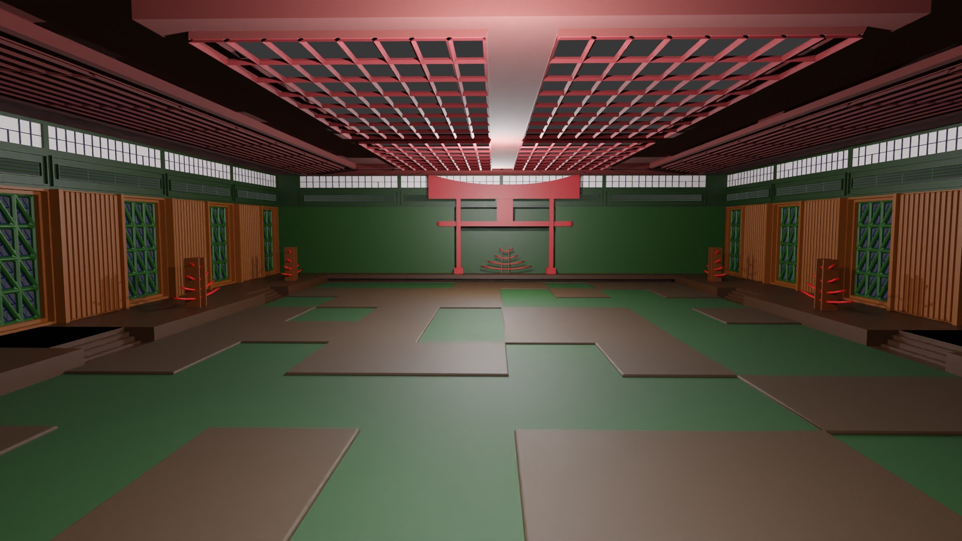 3D Dojo Fighting Hall - TurboSquid 2158010