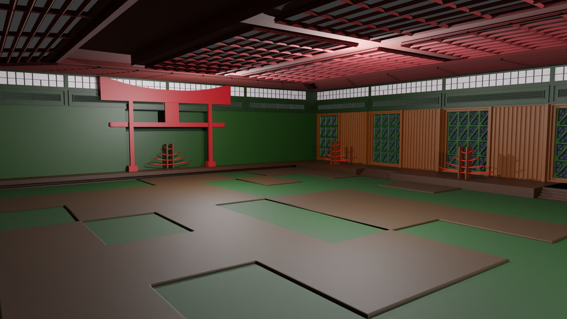 3D Dojo Fighting Hall - TurboSquid 2158010
