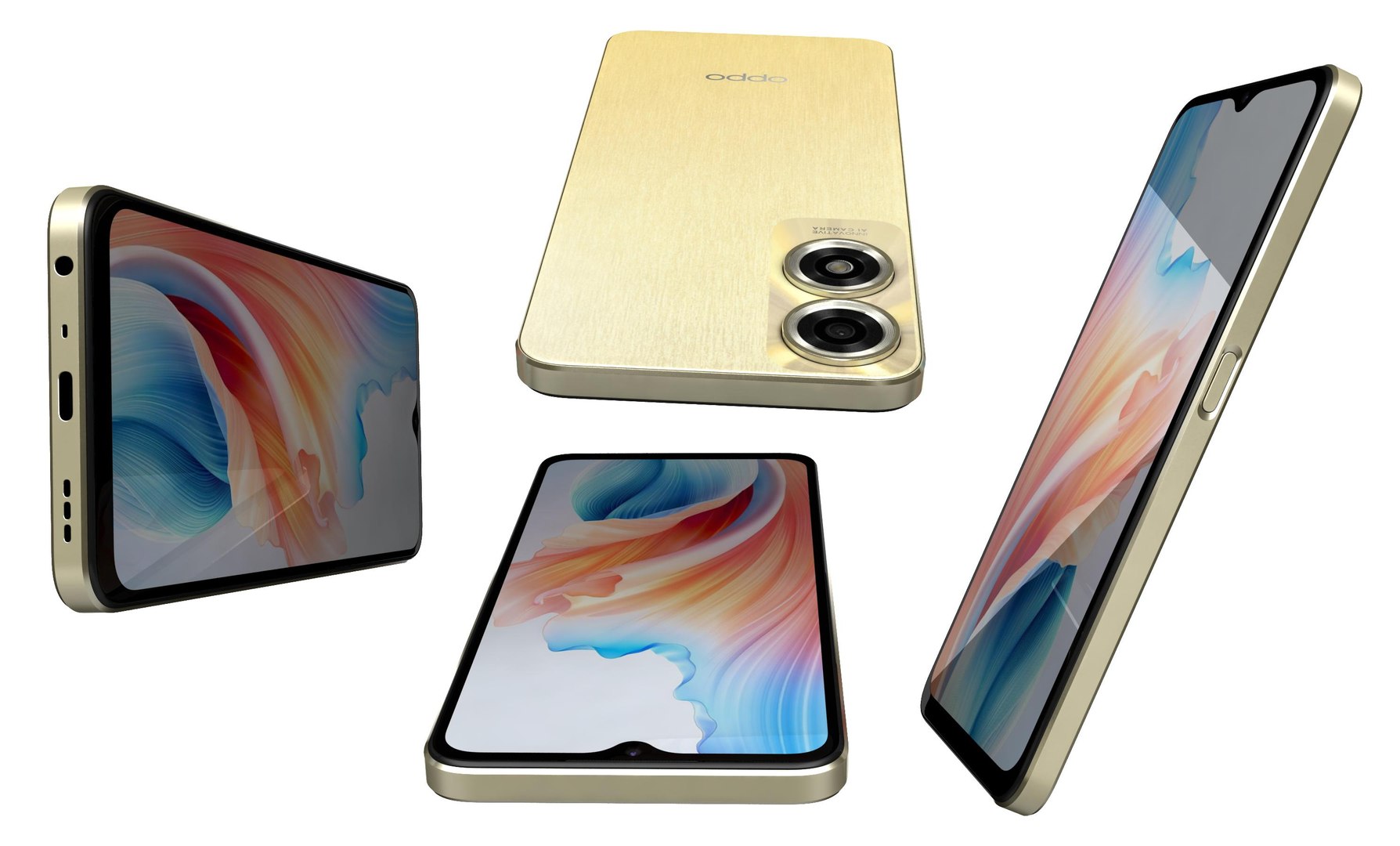 Oppo A2X Yellow 3D model - TurboSquid 2142577