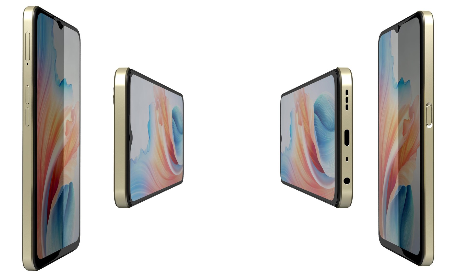 Oppo A2X Yellow 3D model - TurboSquid 2142577