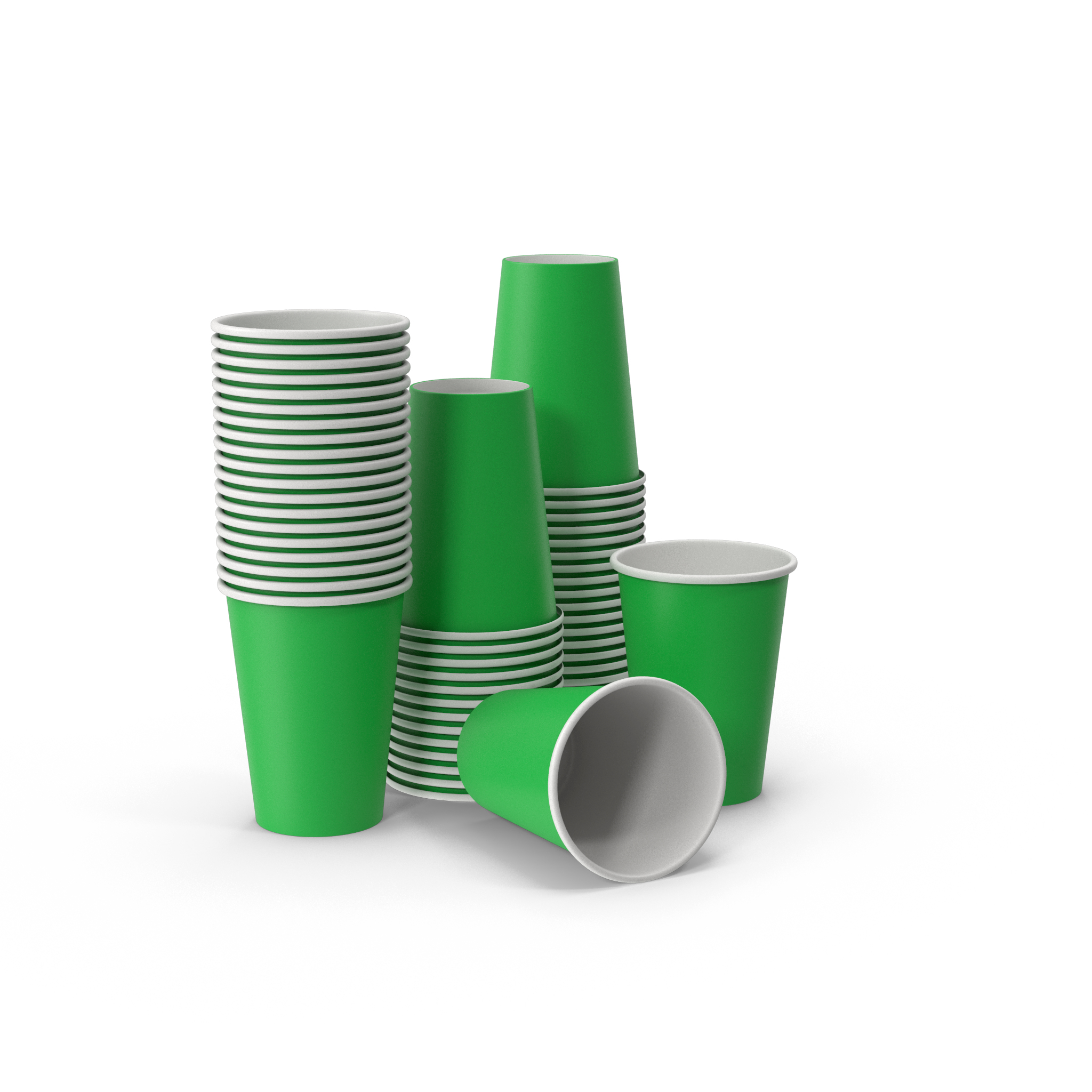 Stack Of Green Paper Cups 3D - TurboSquid 1904103