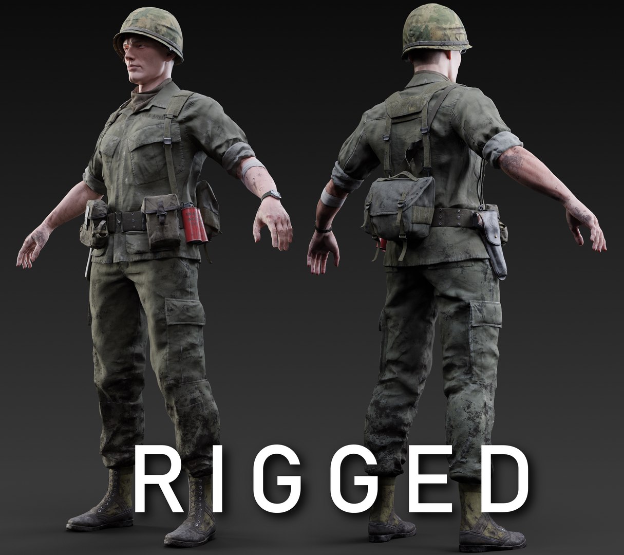3D Vietnam War American Soldier - TurboSquid 2169967
