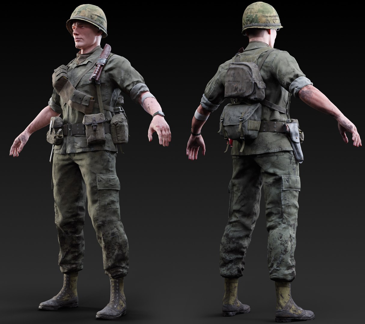 3D Vietnam War American Soldier - TurboSquid 2169967