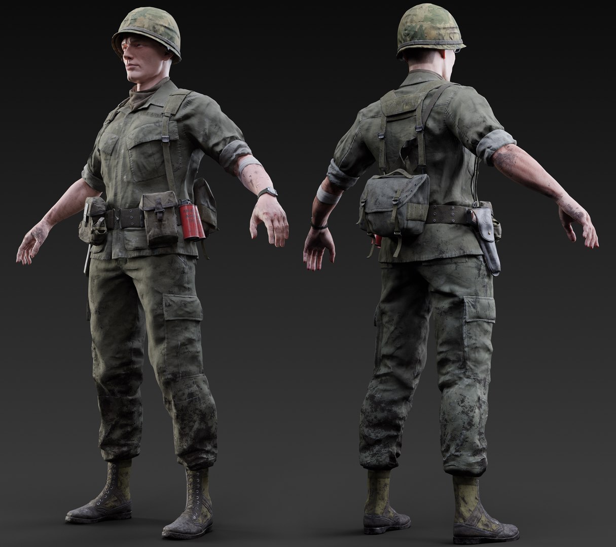 3D Vietnam War American Soldier - TurboSquid 2169967