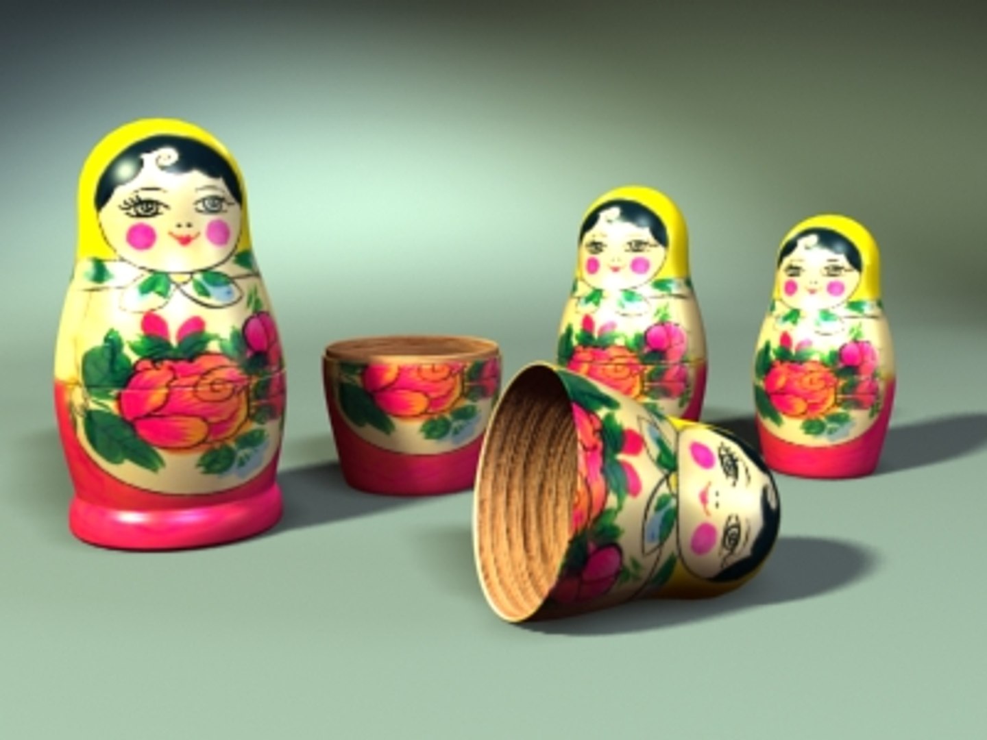 Matrioshka Nesting Dolls 3d Model
