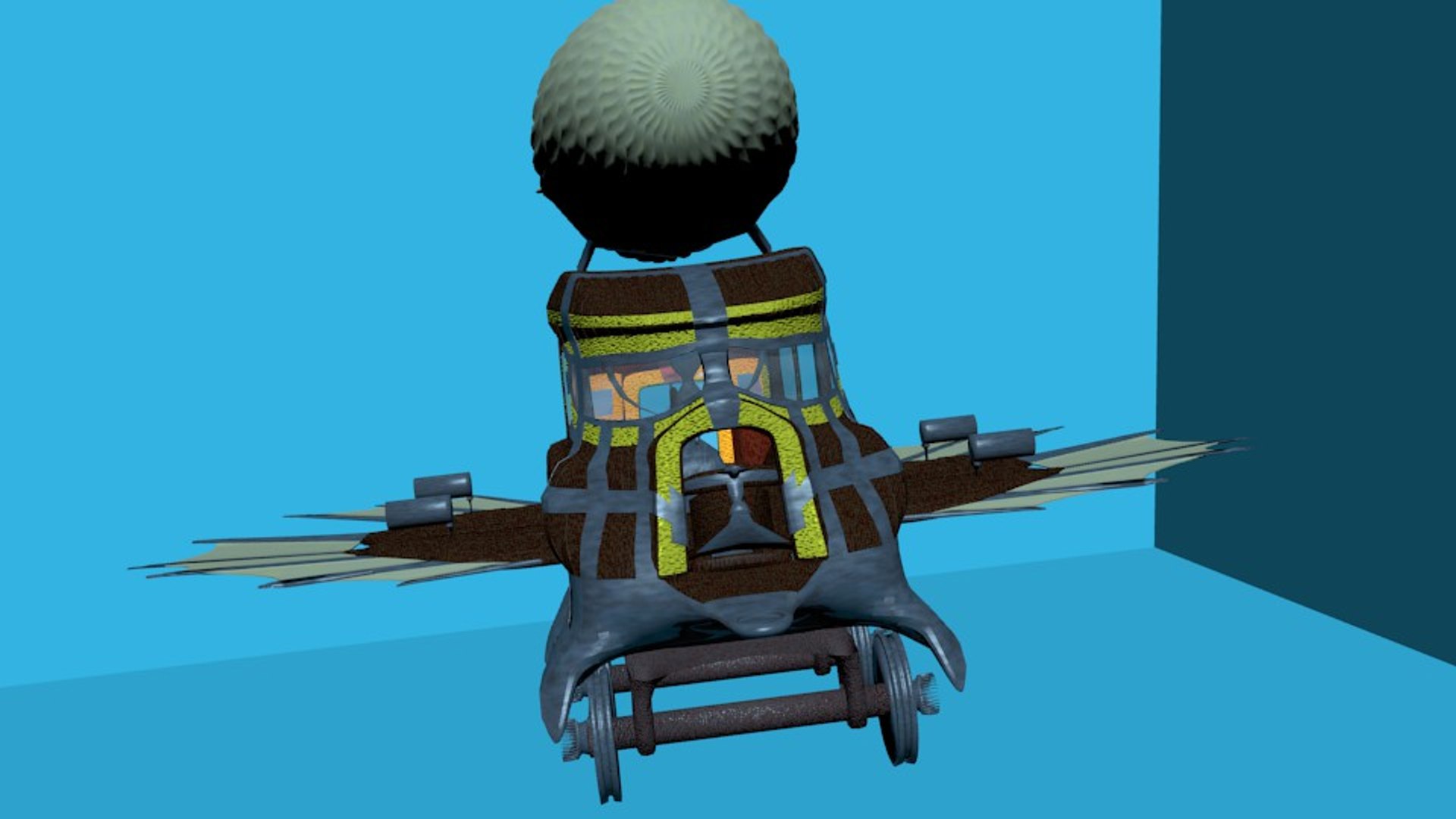 3dsmax Airship Train Cart