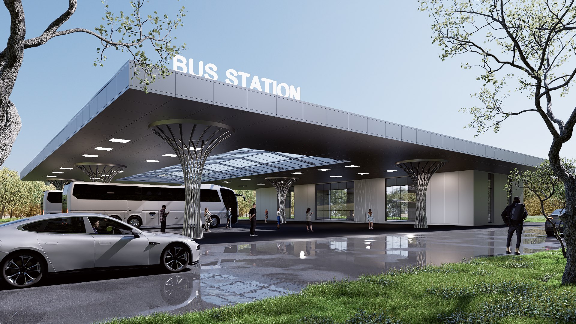 Bus Station 3D Model - TurboSquid 2350138